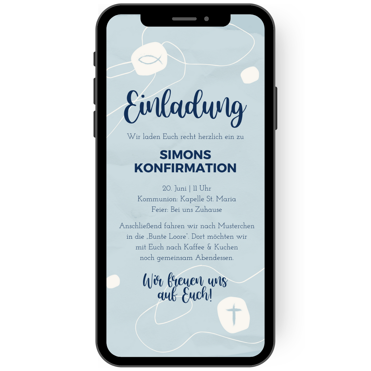 Einladungskarte Konfirmation, Firmung - online Karten eCard WhatsApp ...