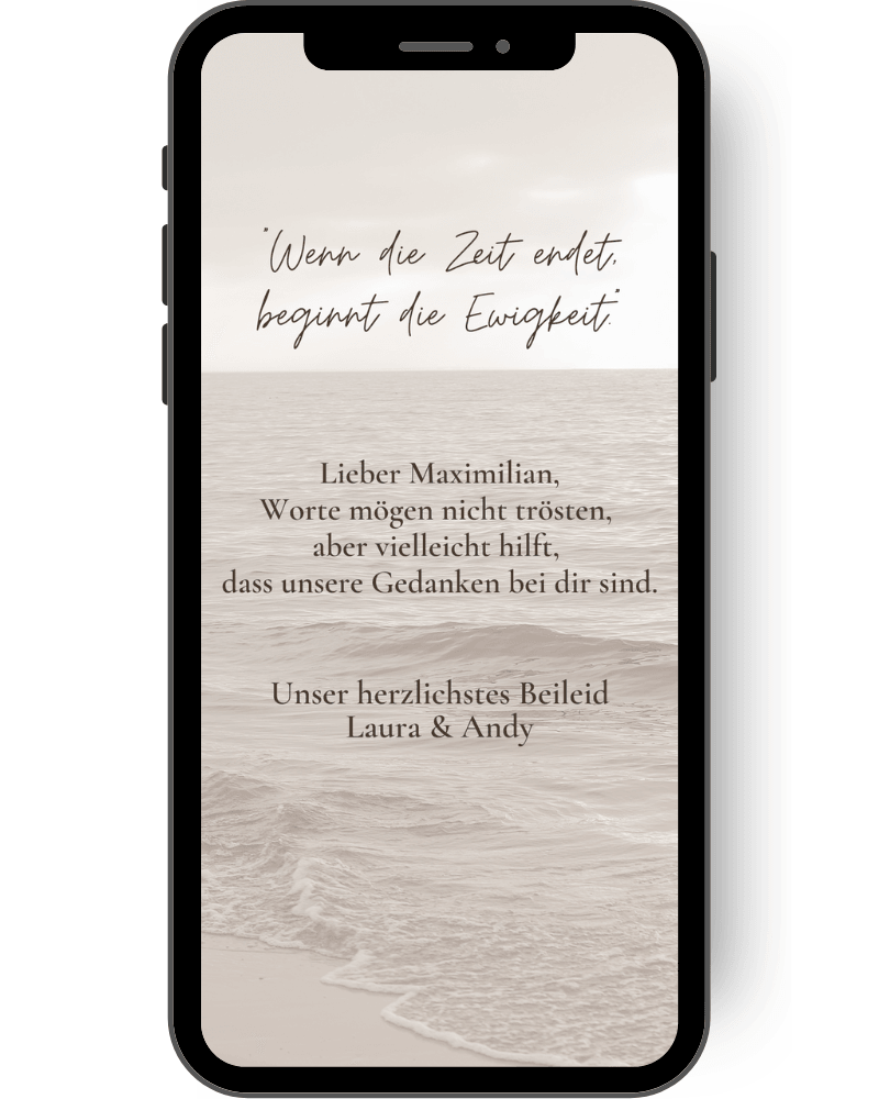 Digitale Beileidskarte mit Spruch - Stilvolle Musterkarten – eCARDILLY